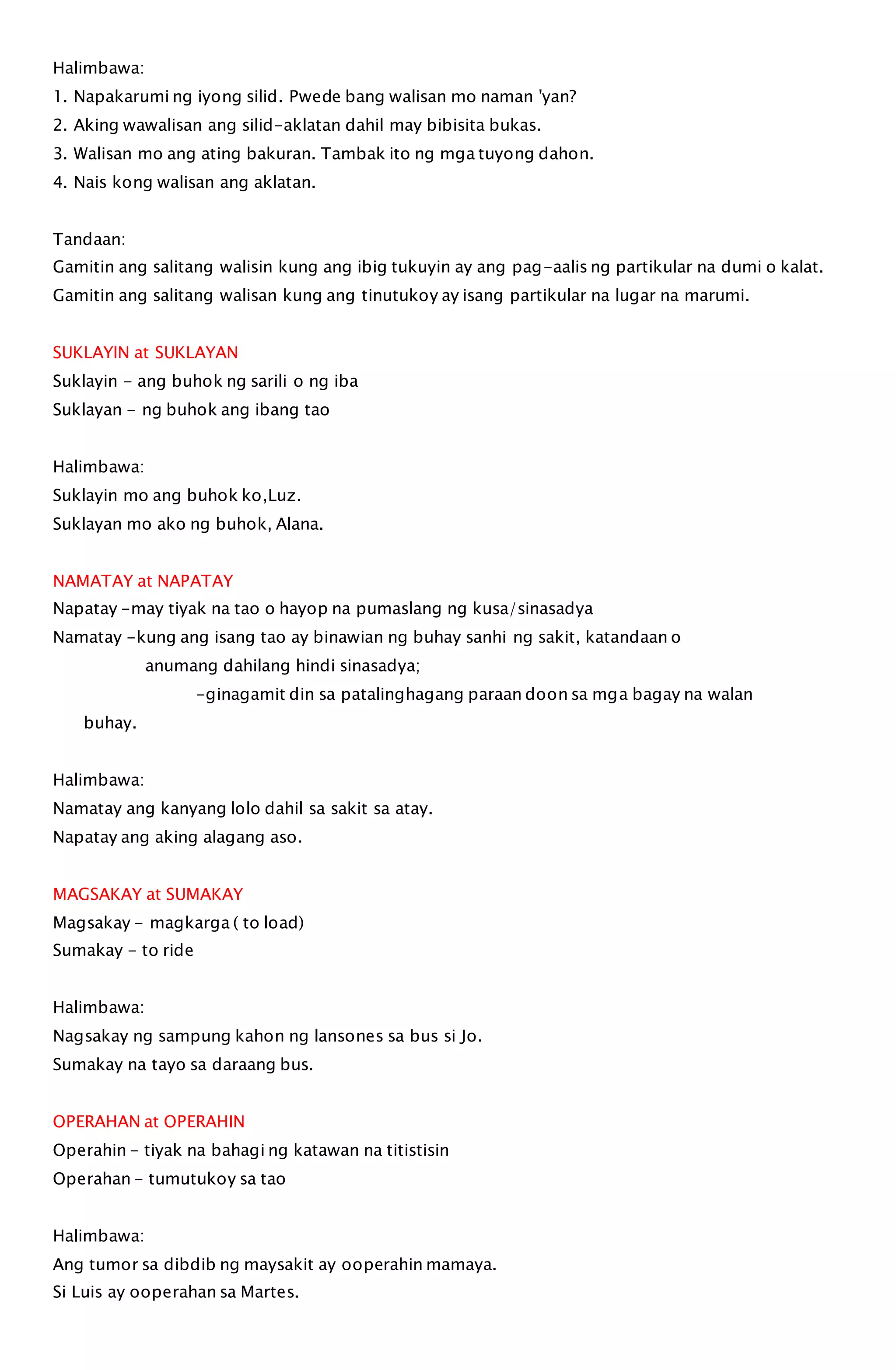 Wastong gamit ng salita | DOCX