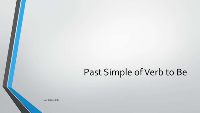 Past Tense of Verb To Be | PPT