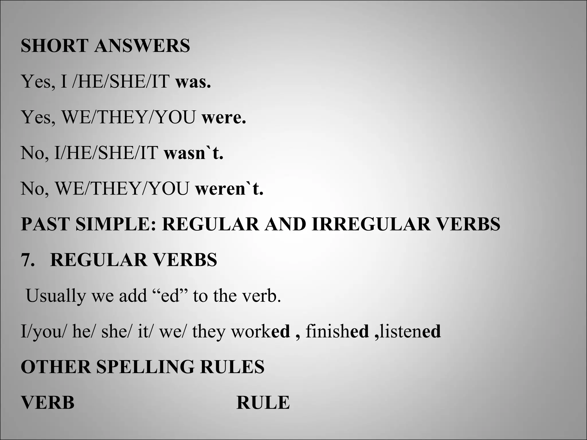 Was, Were(Past Simple) | PPT