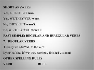 Was, Were(Past Simple) | PPT