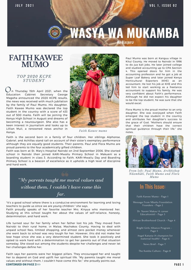 Wasya Wa Mukamba - July 2021 Edition | PDF