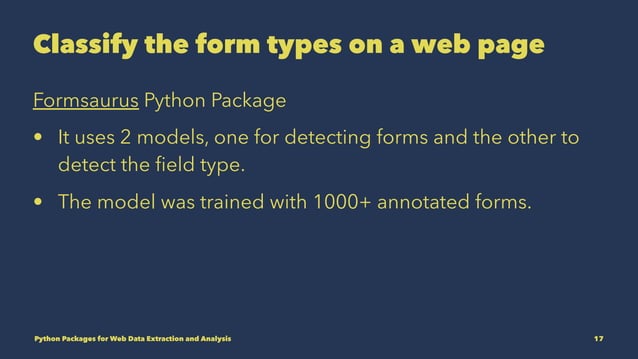 Python Packages for Web Data Extraction and Analysis | PPT