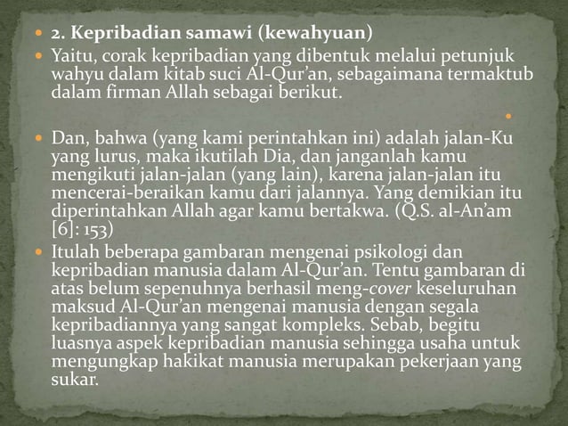 Watak dan kepribadian manusia dalam berakhlak | PPT