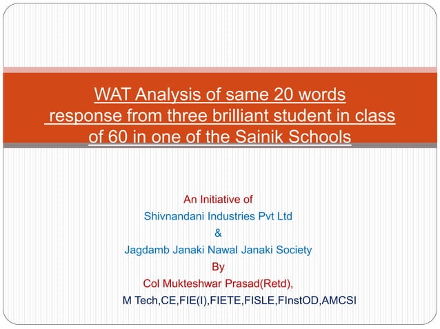 Wat analysis of same 20 words | PPTX | Educational Assessment | Education
