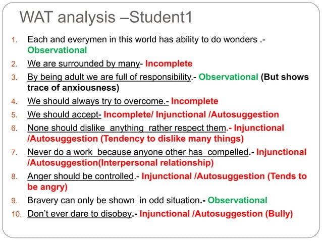 Wat analysis of same 20 words | PPTX | Educational Assessment | Education