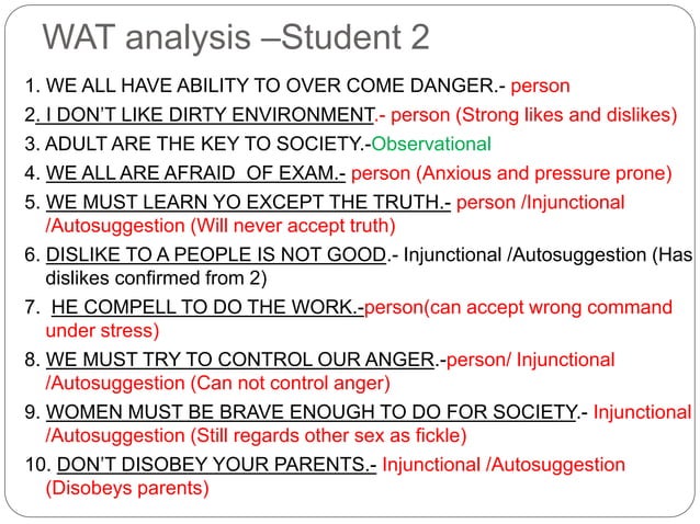 Wat analysis of same 20 words | PPTX | Educational Assessment | Education