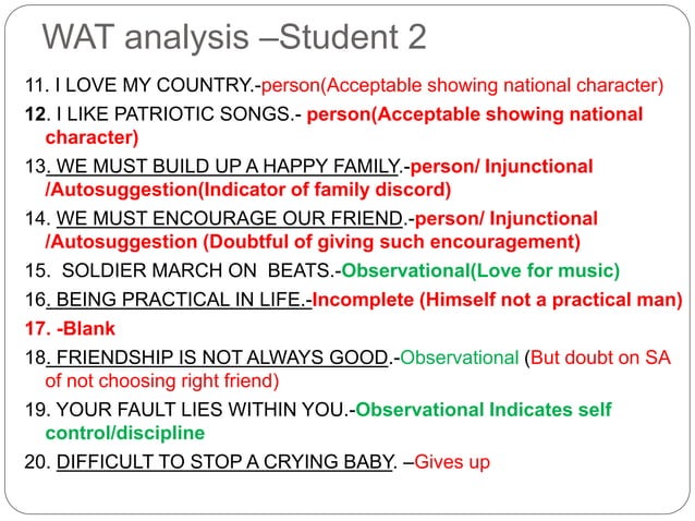 Wat analysis of same 20 words | PPTX | Educational Assessment | Education