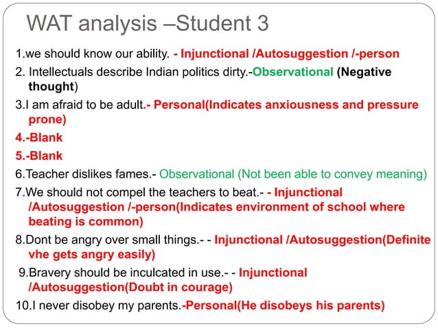 Wat analysis of same 20 words | PPTX | Educational Assessment | Education