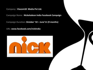 WATAwards2012_BestSocialMediaCampaign_Nickelodeonindia_Runtimesolutions ...