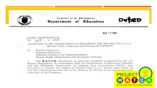 PROJECT WATCH(We Advocate Tiime Consciousness and Honesty.pptx