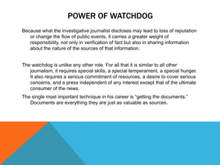 Watchdog journalism | PPTX