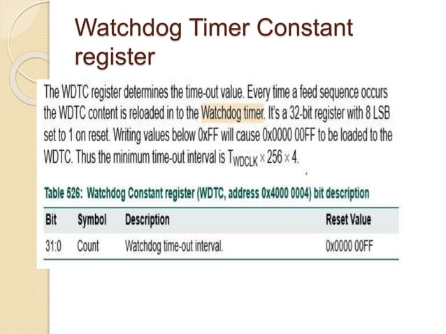 Watch-dog Timer in LPC1768 | PPTX | Computing | Technology & Computing