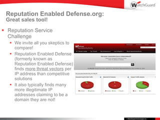 Watch guard reputation enabled defense | PPT | Email | Internet