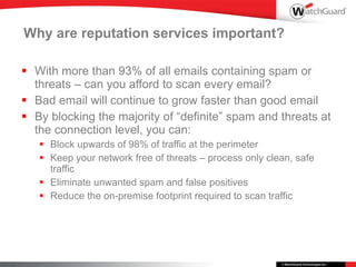 Watch guard reputation enabled defense | PPT | Email | Internet