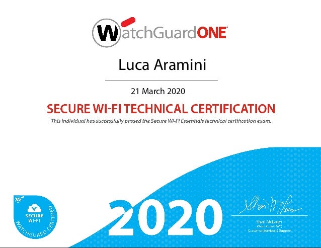 WatchGuard Secure Wi-Fi Technical Certification 03/2020 | PDF