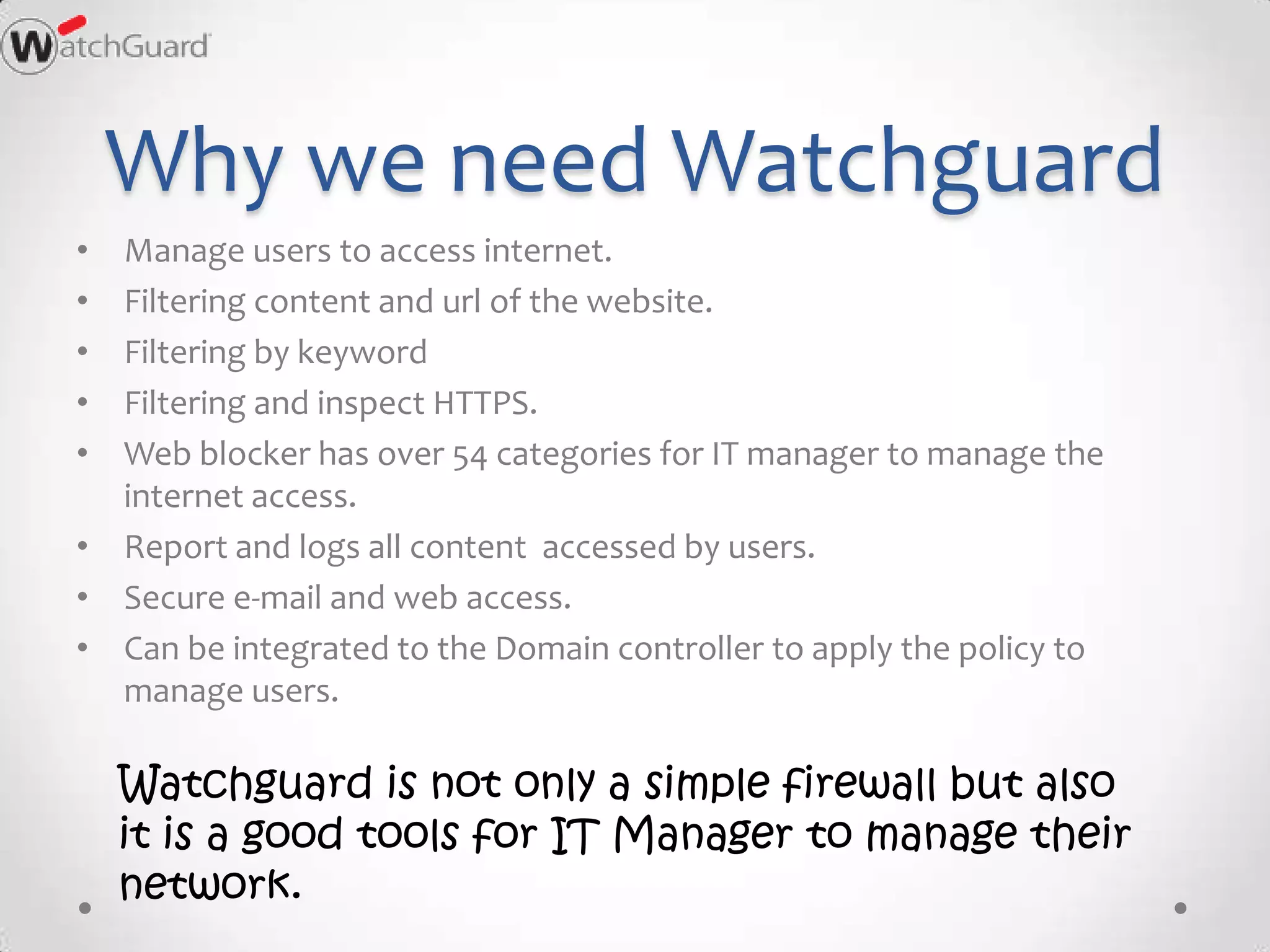 Watchguard short introduction | PPTX