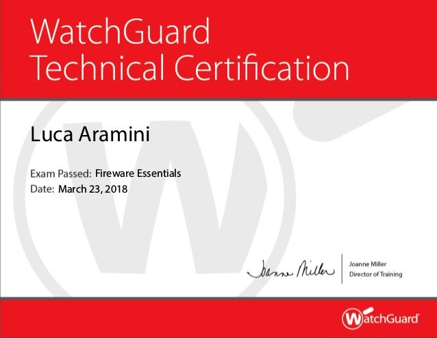 WatchGuard Technical Certification - Fireware Essentials 03/2018 | PPT