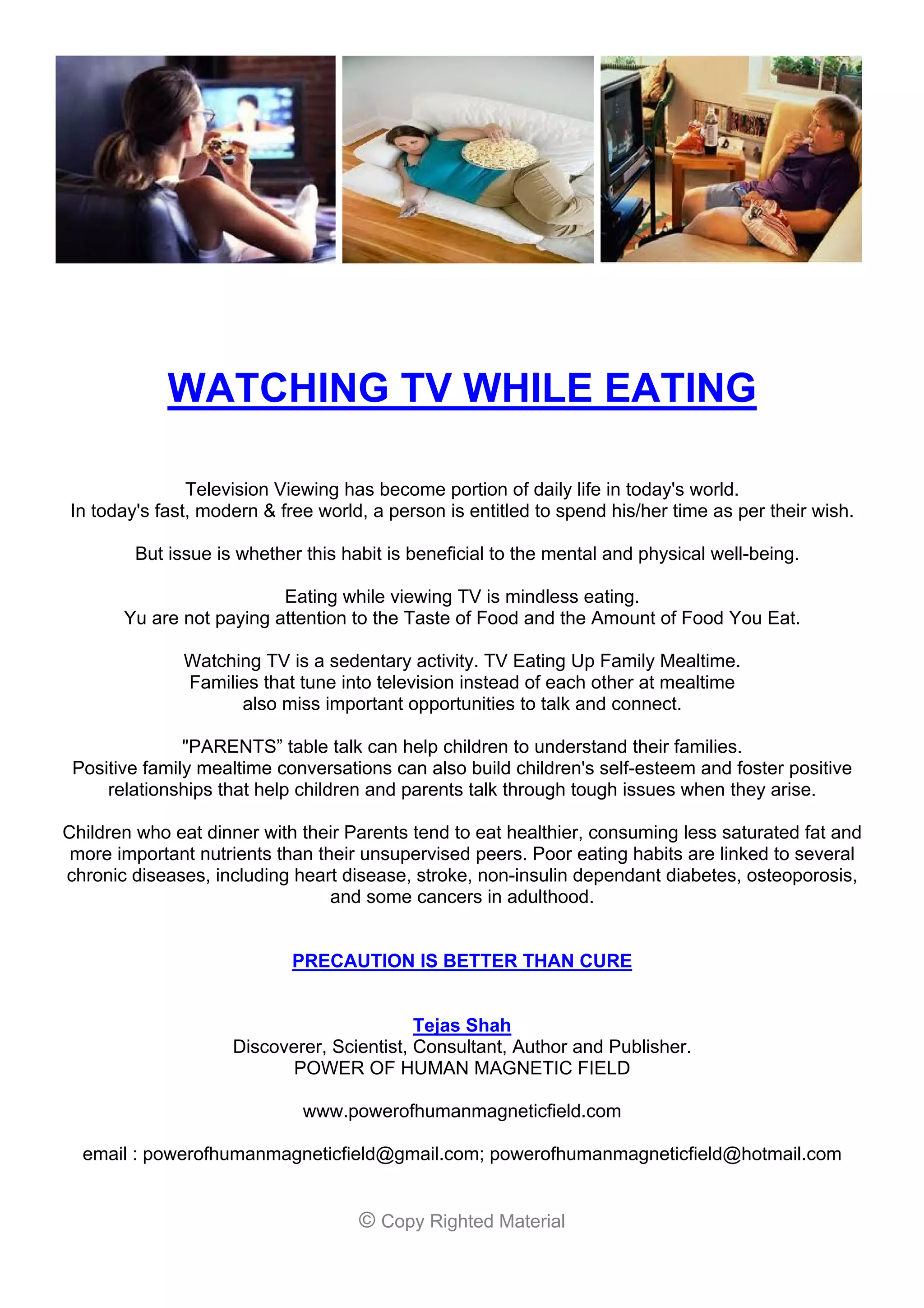 WATCHING TV WHILE EATING | PDF