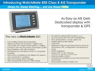 AIS WatchMate 850 Transponder Introduction | PPT