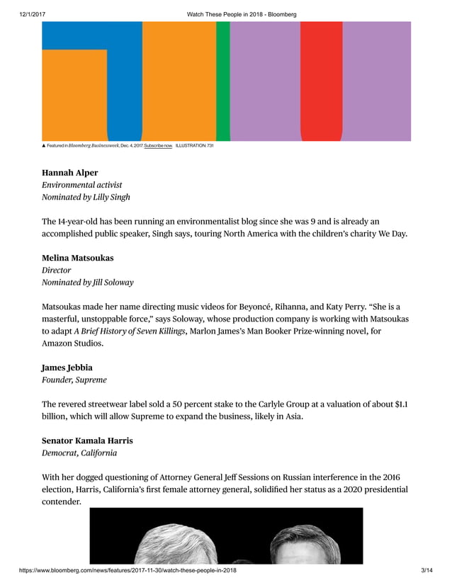 Watch these people in 2018 bloomberg | PDF