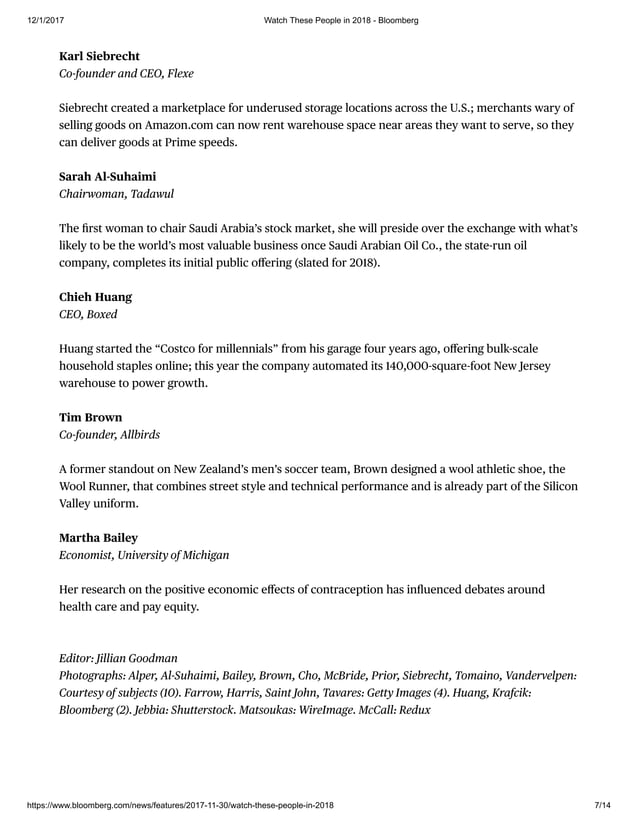 Watch these people in 2018 bloomberg | PDF