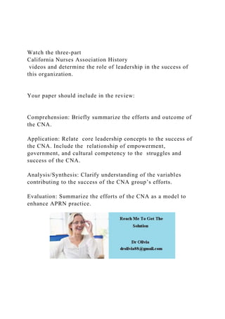 Watch the three-part California Nurses Association History v | PDF