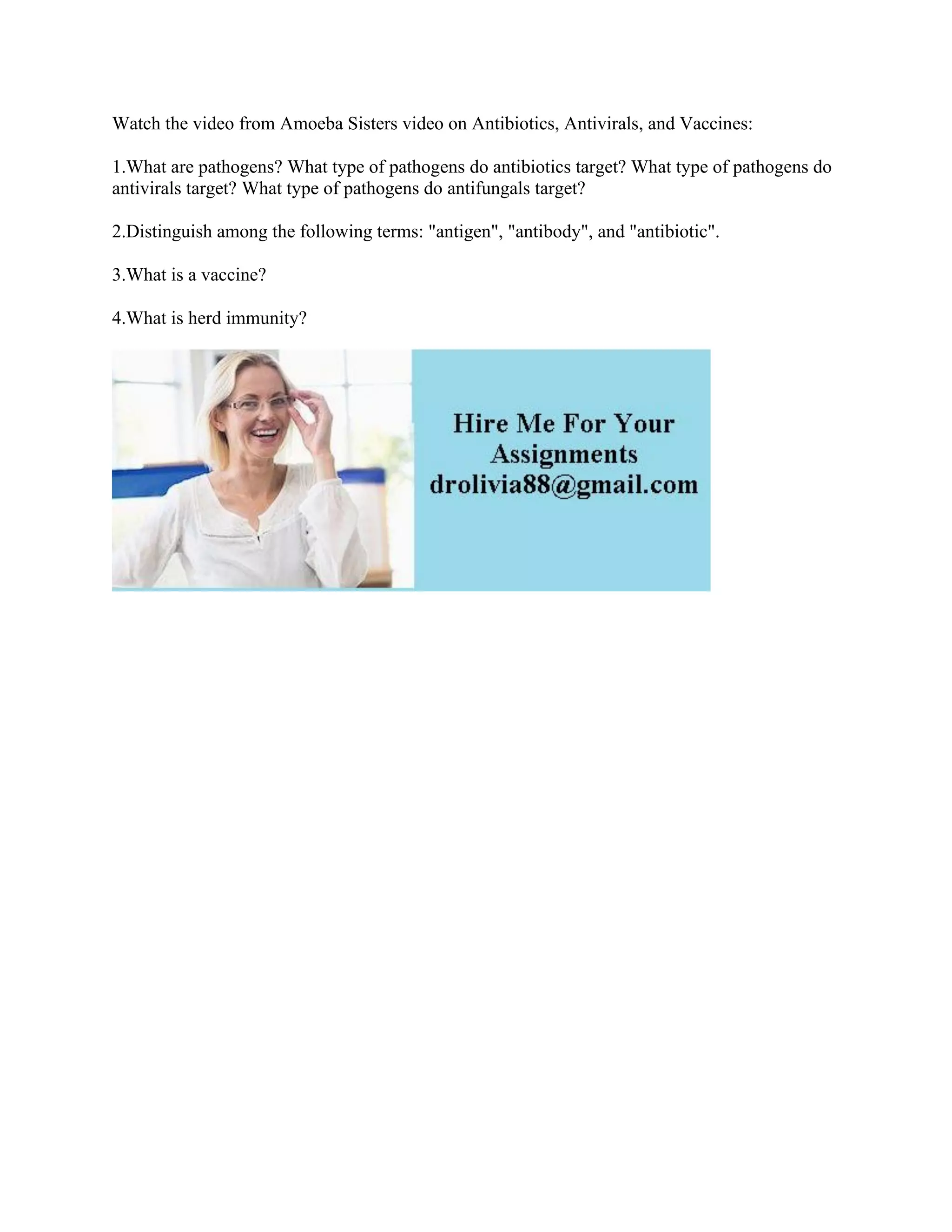 Watch the video from Amoeba Sisters video on Antibiotics- Antivirals-.pdf