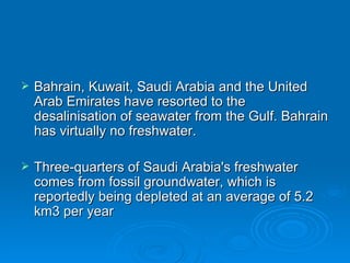 Water: Patterns of Production and Consumption | PPT