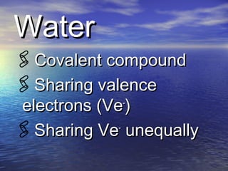 Water | PPT | Chemistry | Science