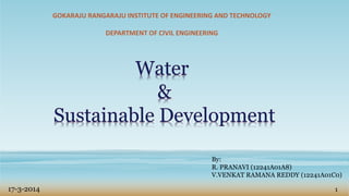 Water & its sustainable development | PPT
