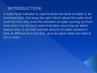 Water Level Indicator(Presentation) | PPT