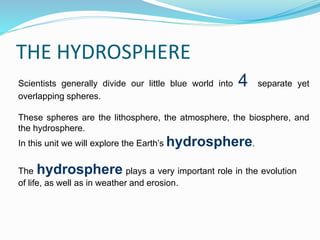 Water. The hydrosphere | PPT