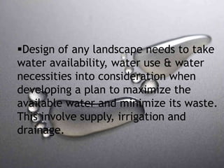 Water..landscape architecture | PPTX