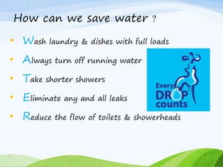 Importance of saving water | PPTX