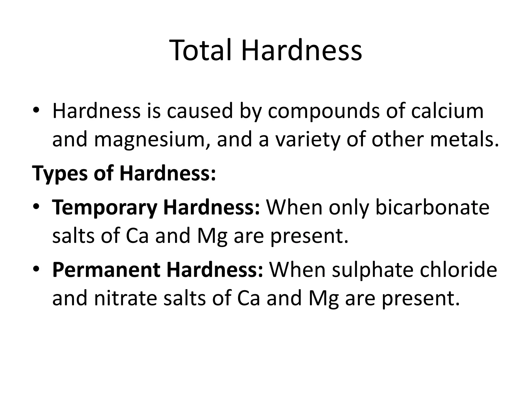 Water hardness and treatment | PPTX | Chemistry | Science