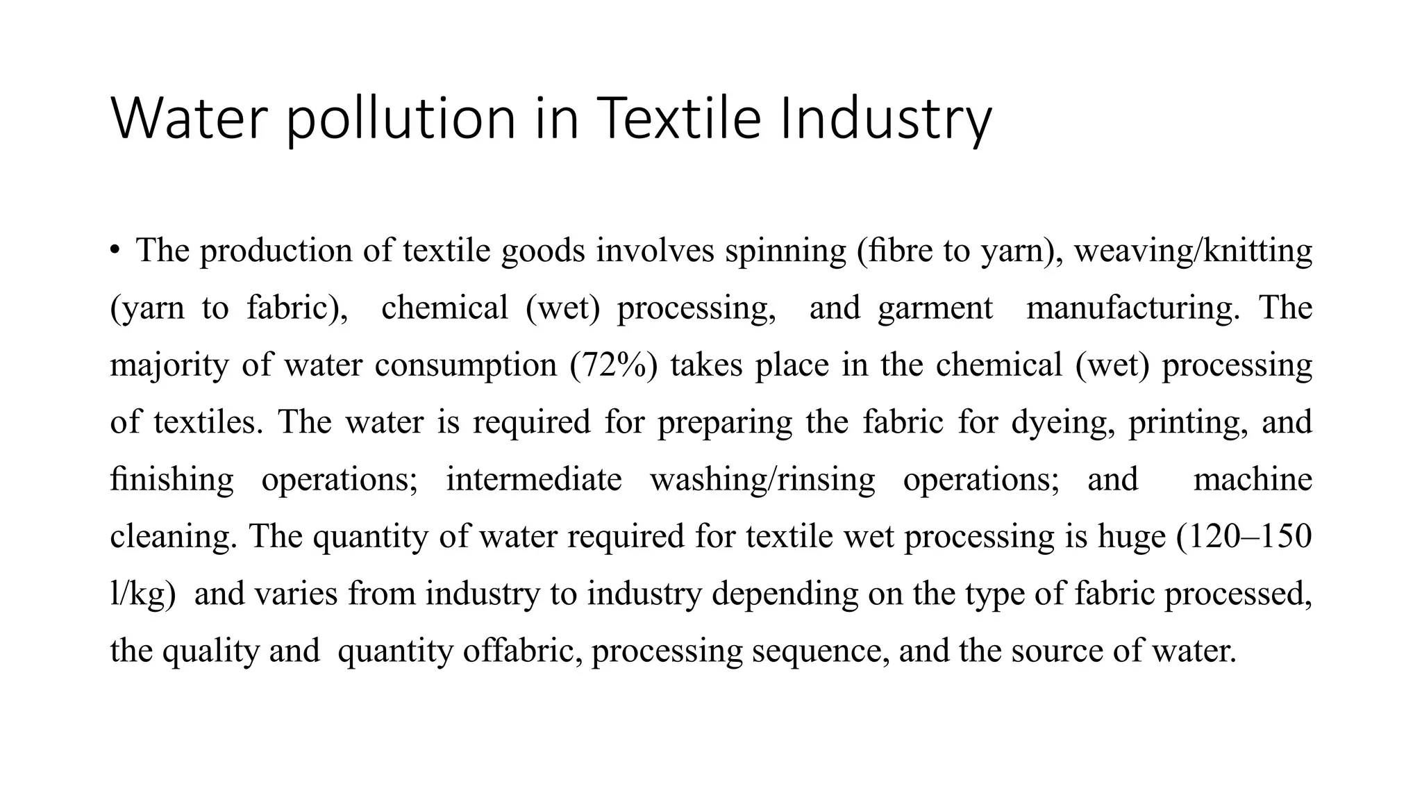 Water pollution in Textile Industry | PPTX