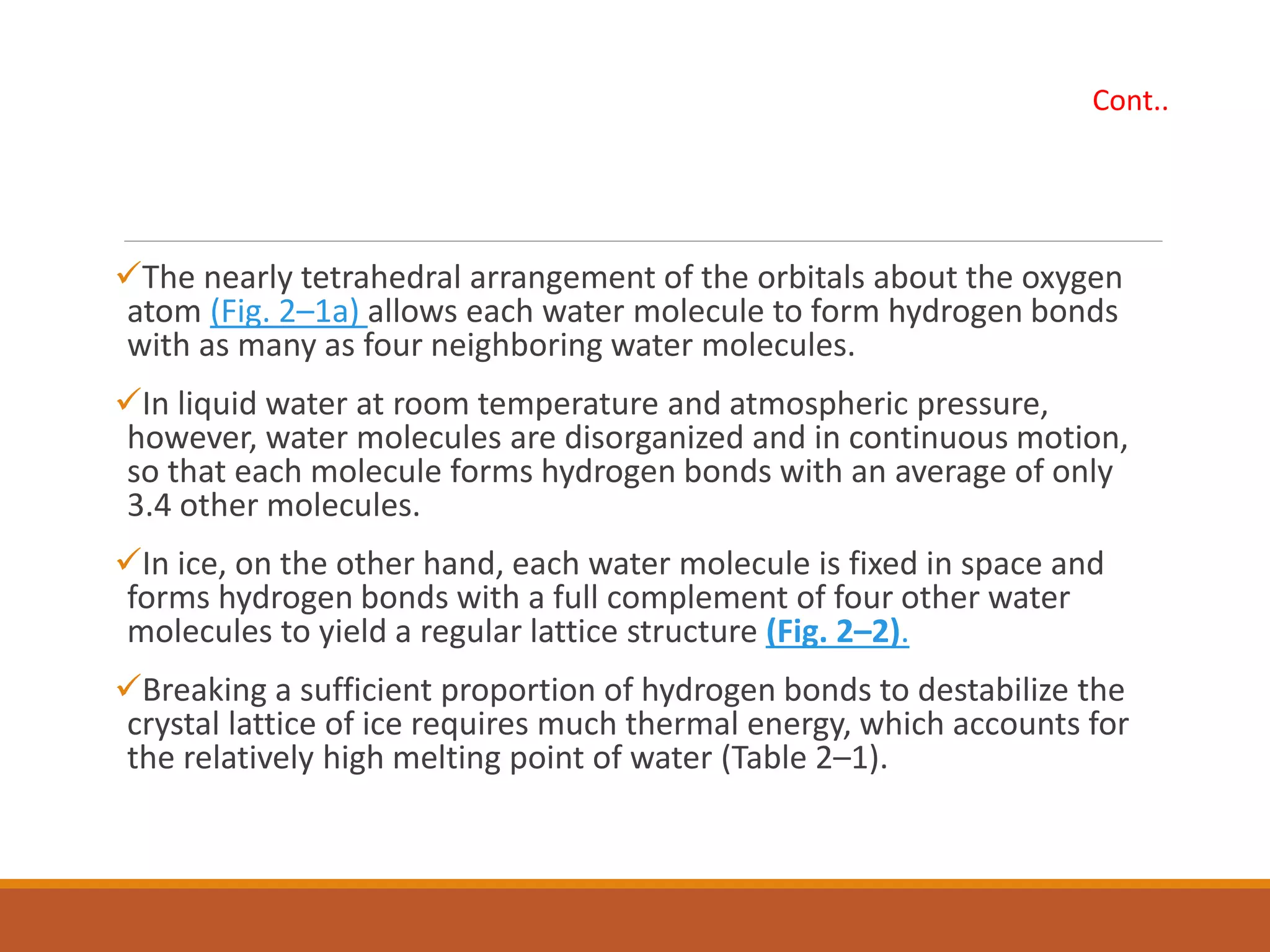 Water: Structure and Properties | PPTX