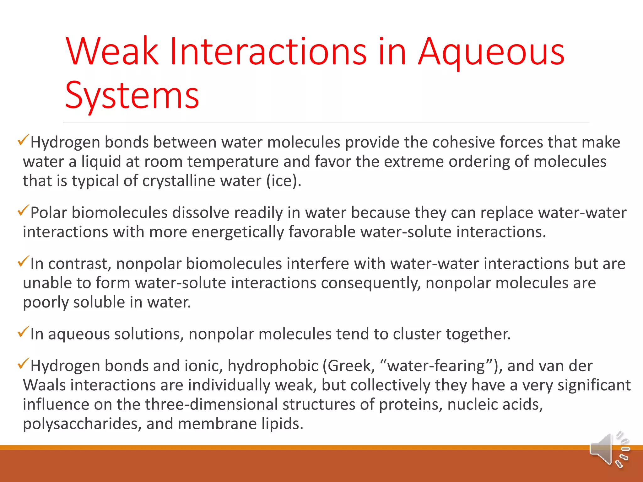 Water: Structure and Properties | PPTX