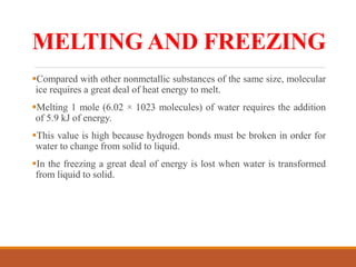 Water: Structure and Properties | PPTX