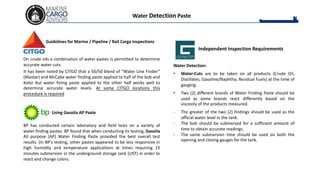 Types of Water Detection Paste for Oil Cargoes | PDF