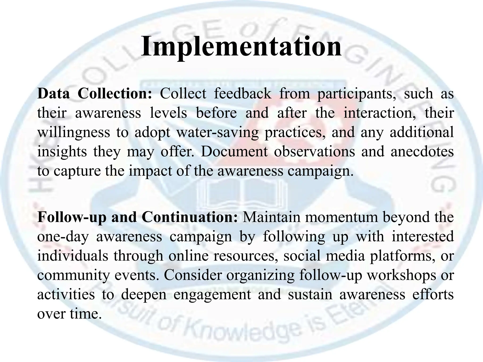 AICTE activity on Water Conservation spreading awareness | PPTX
