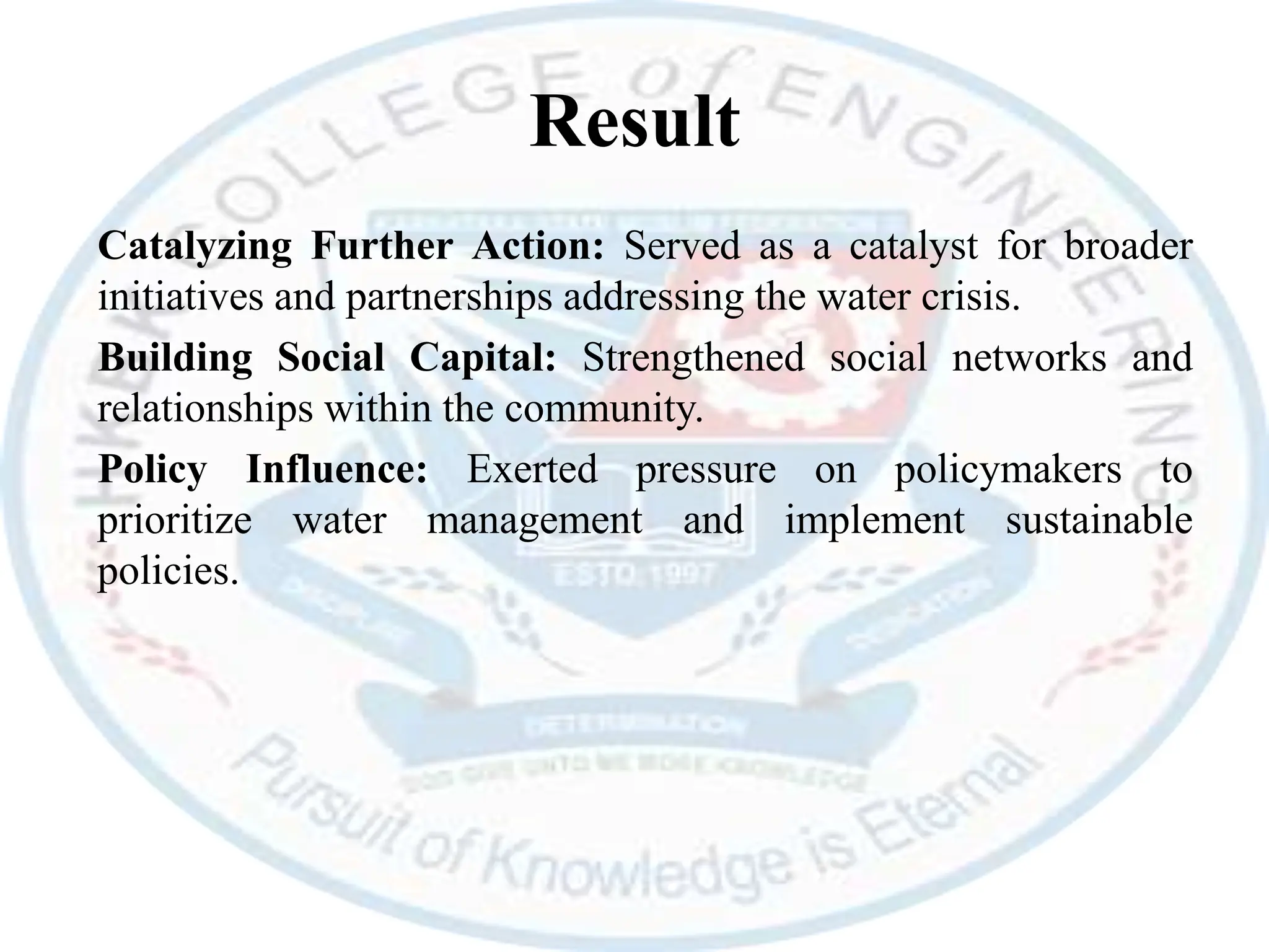 AICTE activity on Water Conservation spreading awareness | PPTX