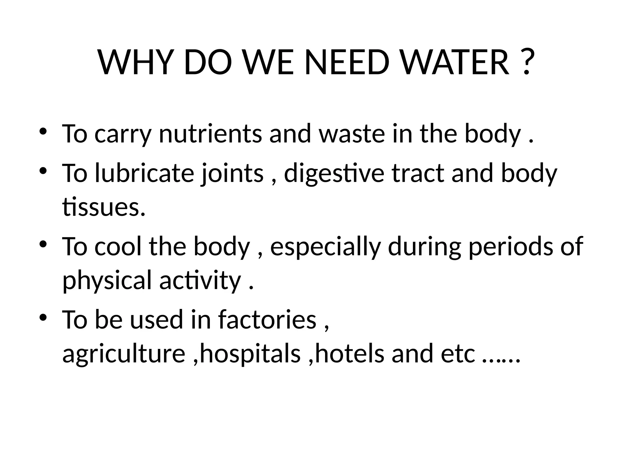 WATER ppt for school children. resources of water given and explained ...