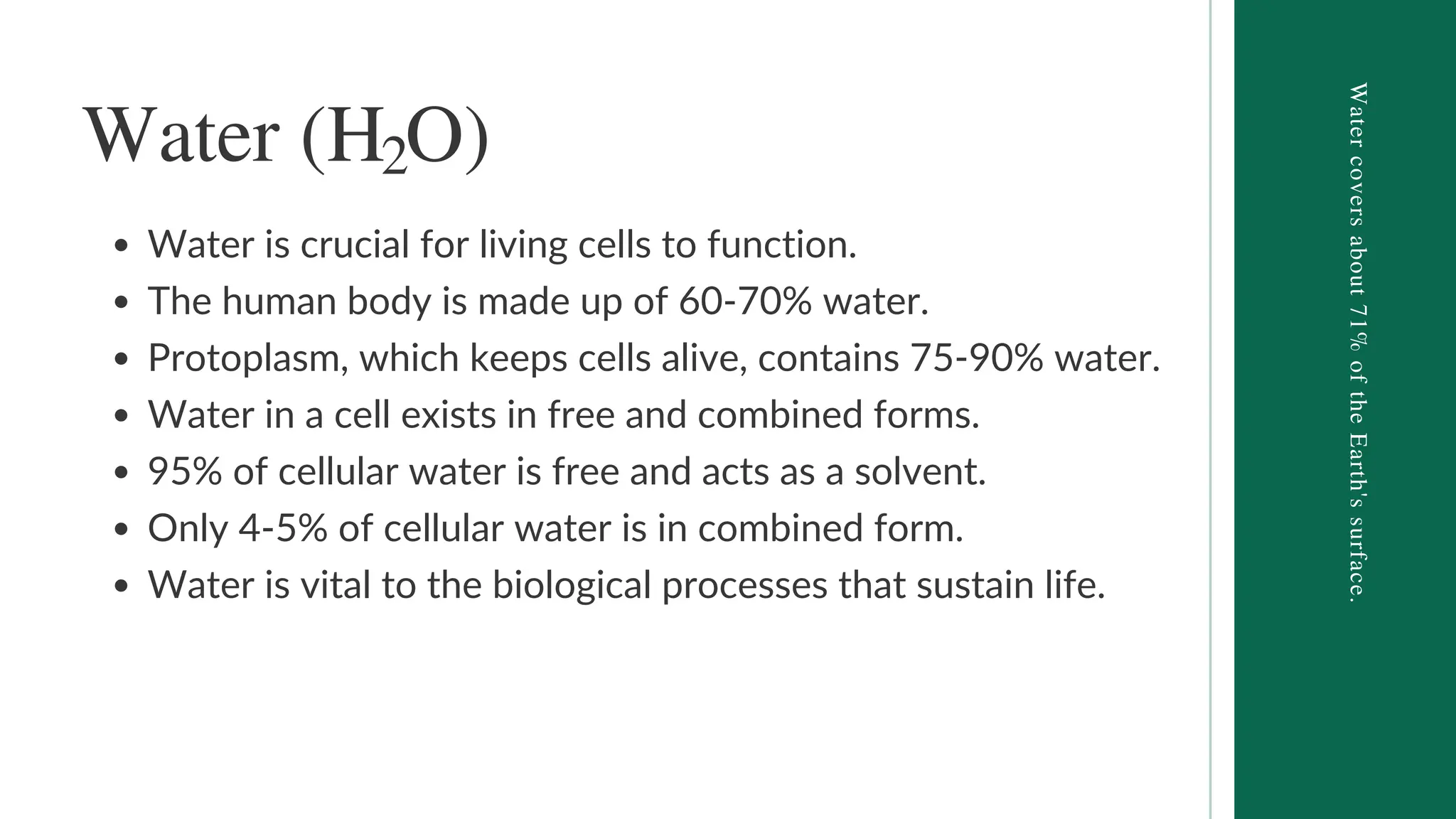 The Crucial Role of Water in Biological Systems and Environmental ...