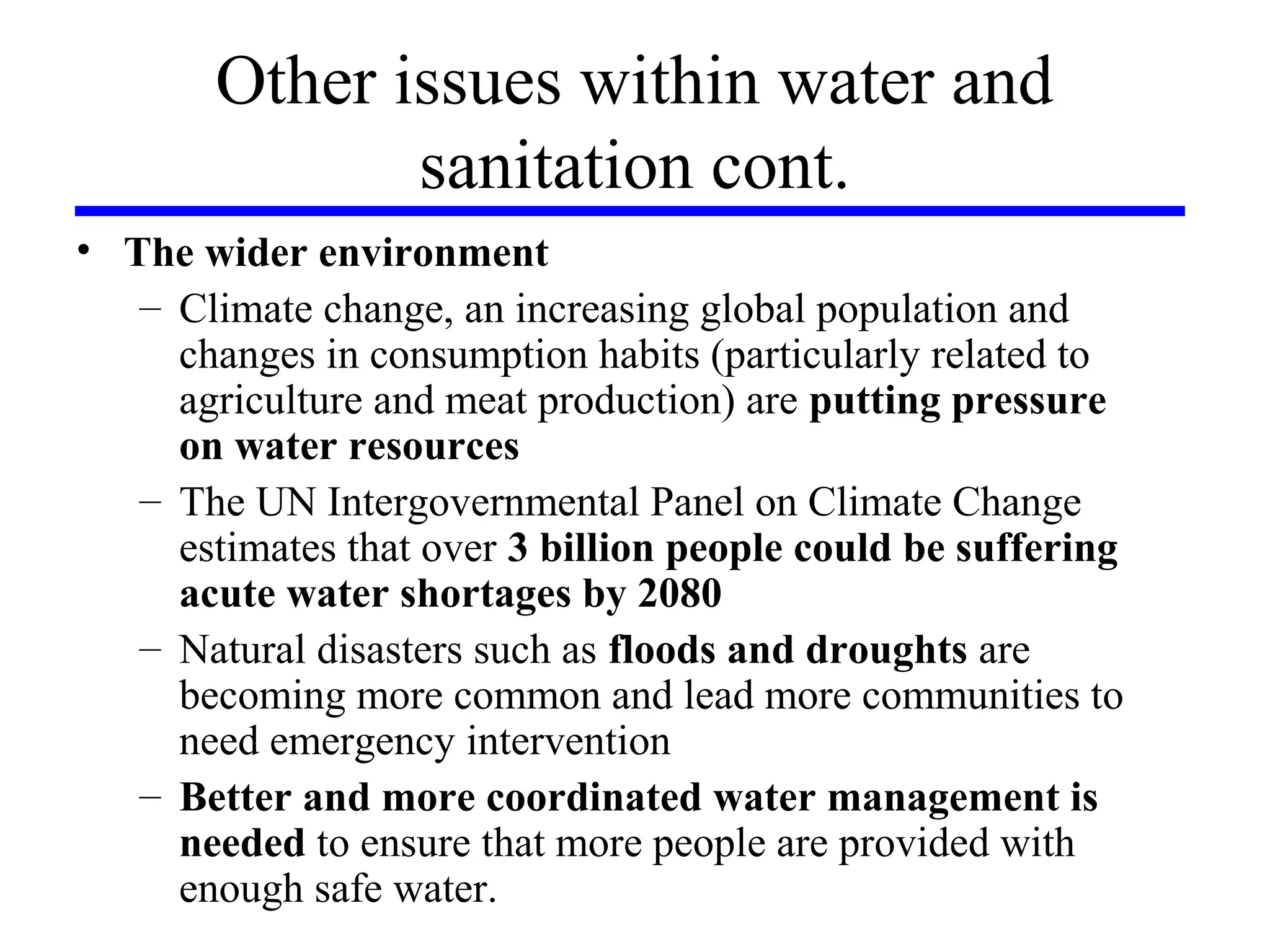 Water and sanitation and their impact on health | PPT