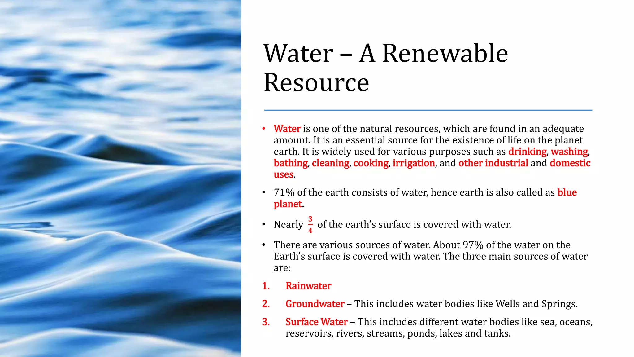 Water a precious resource | PPTX