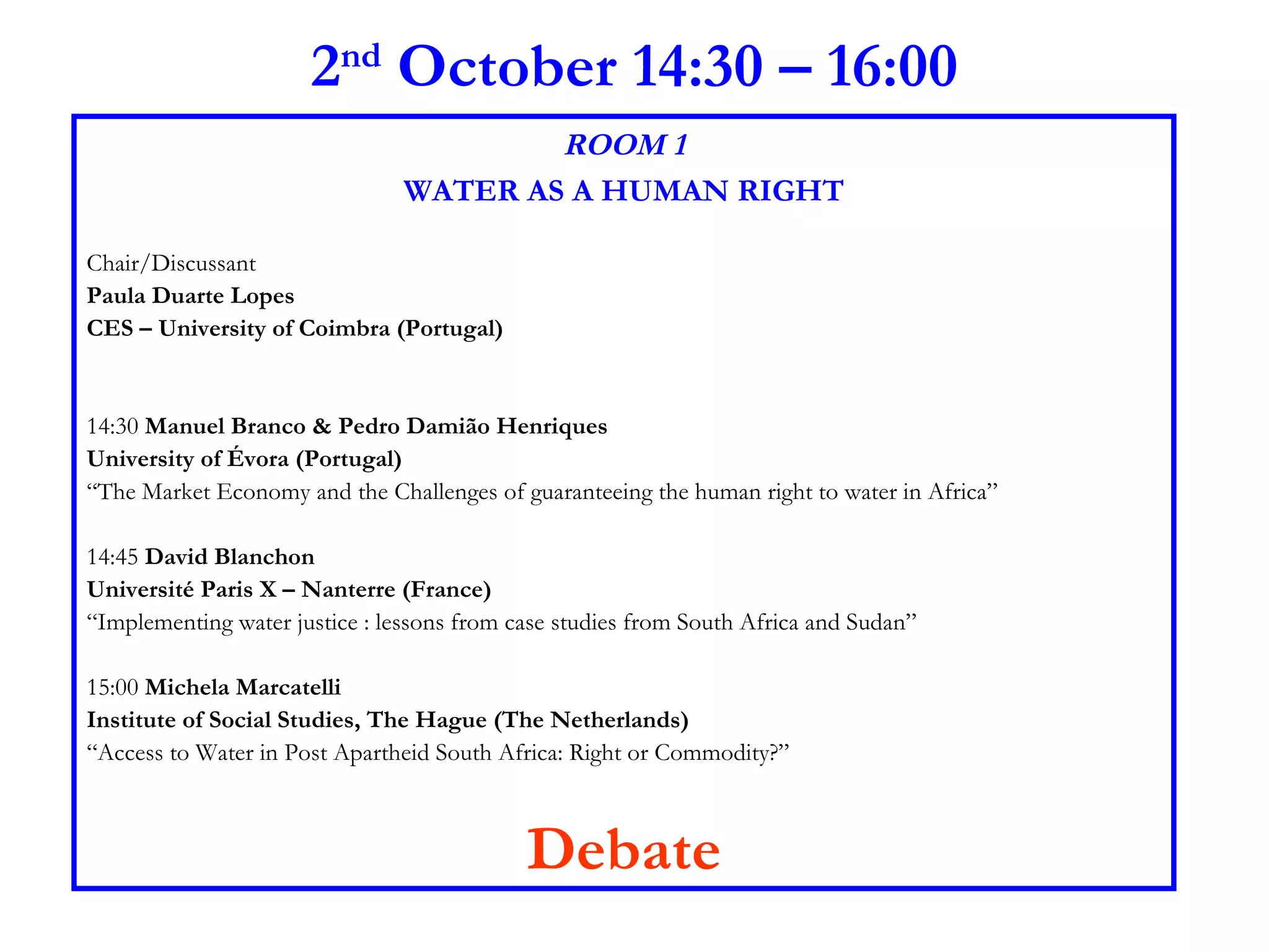 Water As Human Right Debate | PPT