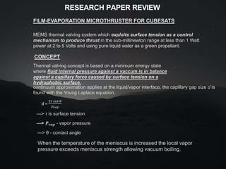 Water-Based-Micro thrusters and FILM-EVAPORATION MICROTHRUSTER FOR ...