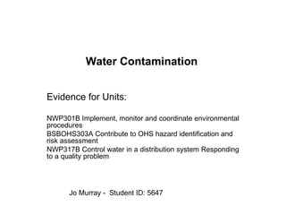 Water Contamination Evidence | PPT