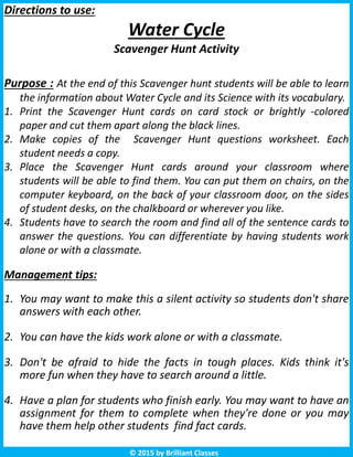 Water cycle-scavenger-hunt 1 | PDF